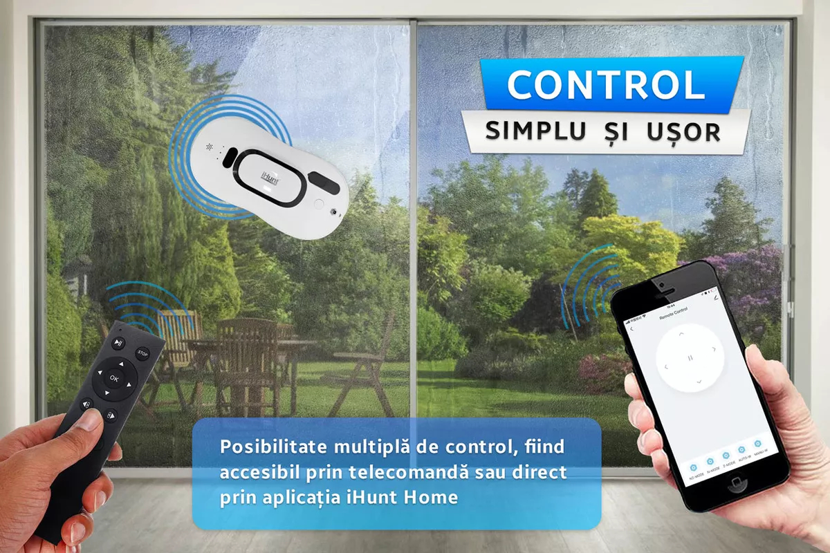 Robot autonom curatare geamuri iHunt Smart Window Robot 3 PRO 800W ...