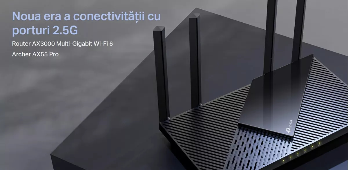 Router Wireless TP-Link Archer AX55 Pro AX3000 Dual-Band Wi-Fi 6 OneMesh