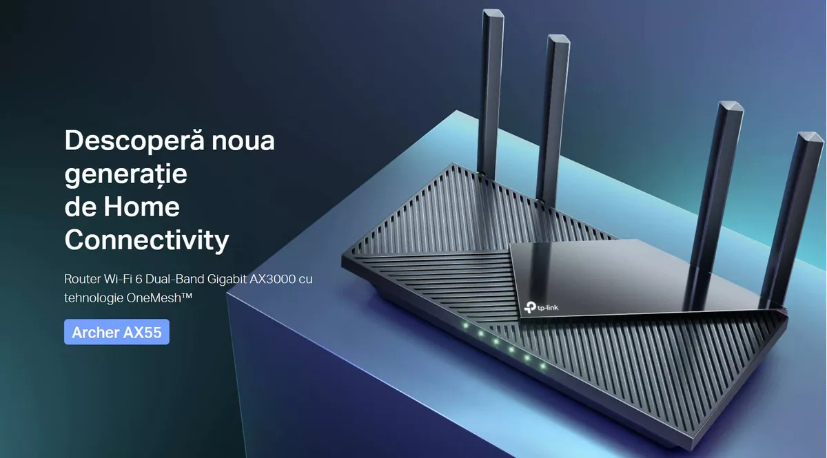 Router wireless TP-Link Archer AX55 AX3000 Wi-Fi 6 Dual-Band Gigabit 4 ...