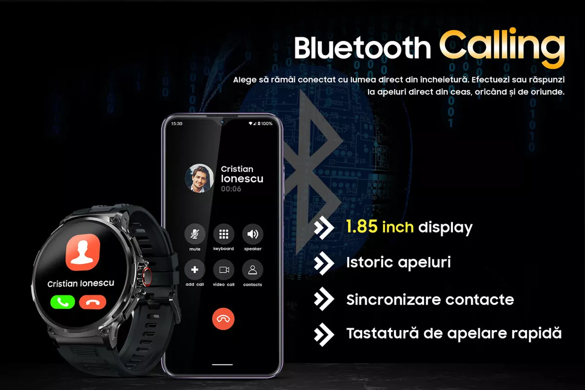 Ceas Smartwatch iHunt Watch 12 Titan Convorbire prin Bluetooth ...