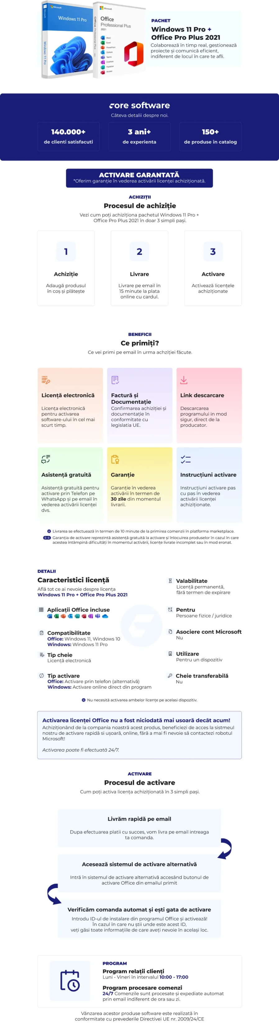 Licenta Windows 11 Pro Retail + Licenta Office Pro Plus 2021 Permanenta ...