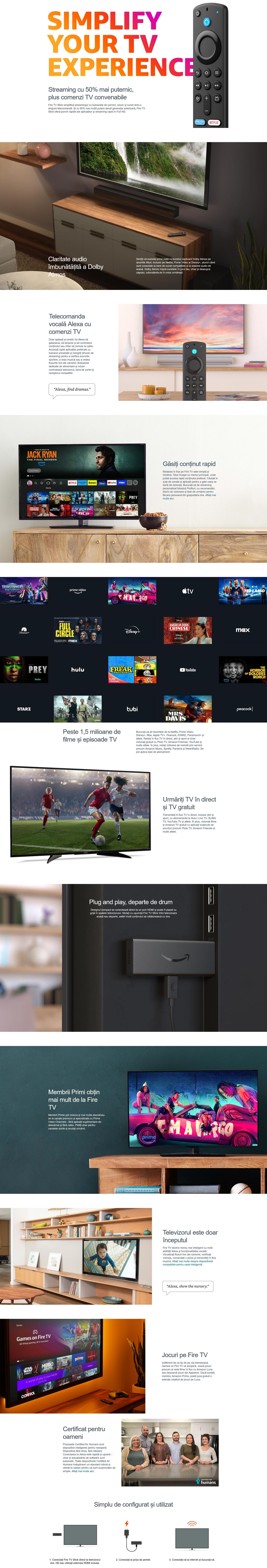 Media Player Amazon Fire TV Stick HD 2021 3rd Gen Quad-Core Wi-Fi ...