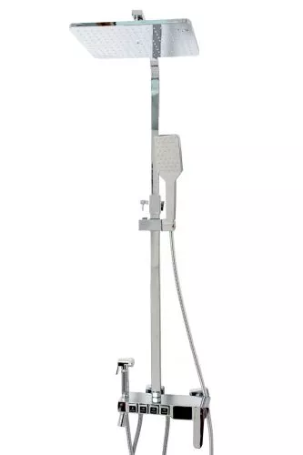 Coloana de dus cu patru functii crom lucios TRENDY S cu afisaj ...