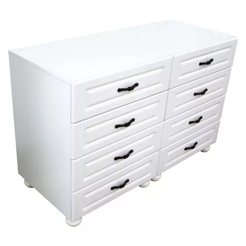 Comoda Dynasty Alb cu 8 sertare 135 X 88 X 58 - domo.ro