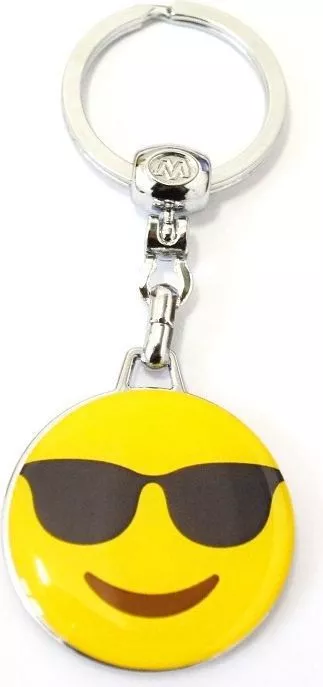 Breloc cheie din metal - Emoticon Ochelari - Motor Starter la DOMO