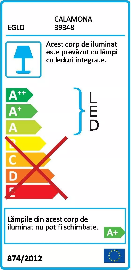 Lustra dimmabila cu telecomanda EGLO CALAMONA 39348 LED 5X5W 2600 ...