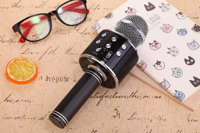 Microfon wireless cu sistem karaoke profesional cu boxe si Bluetooth 4. ...