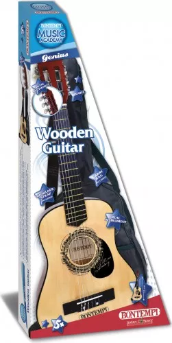 Chitara 75 cm Clasica din Lemn cu 6 corzi metalice Bontempi cu Husa inclusa - domo.ro