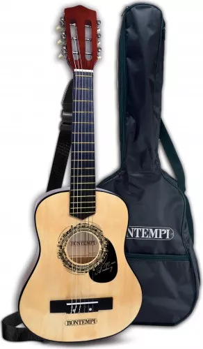 Chitara 75 cm Clasica din Lemn cu 6 corzi metalice Bontempi cu Husa inclusa - domo.ro
