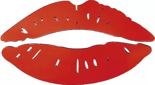 Sticker decorativ oglinda perete model buze rosii 25 x 10cm acril ...