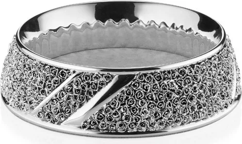 Cutie argintata rotunda cu trandafiri R245AZAY - domo.ro