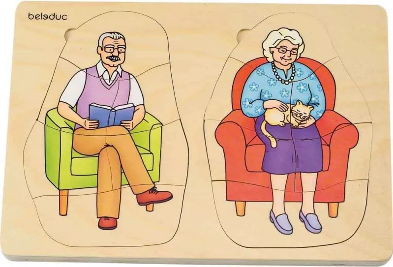 Puzzle din lemn Bunica si Bunicul PUZ052 - domo.ro