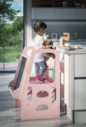 Turn pentru invatare - Learning tower ROZ DSLTsoftpink - domo.ro