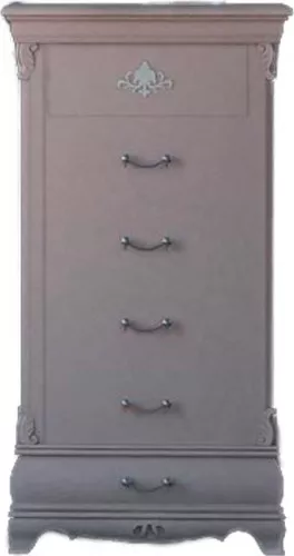 Comoda royal 5 sertare lemn masiv alb roz 65 x 124 cm cmddrg118 - domo.ro