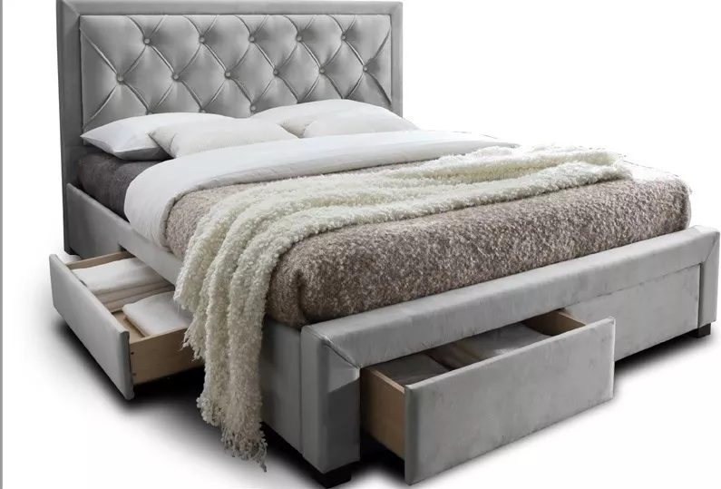 Pat tapitat 160x200 Orea gri deschis 0yo_1656 - domo.ro