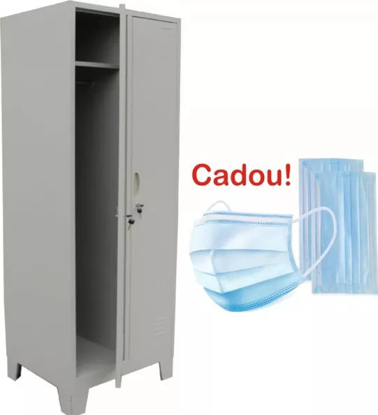 Vestiar metalic cu picioare si 2 usi 600x500x1920 mm LxlxH neasamblat ...