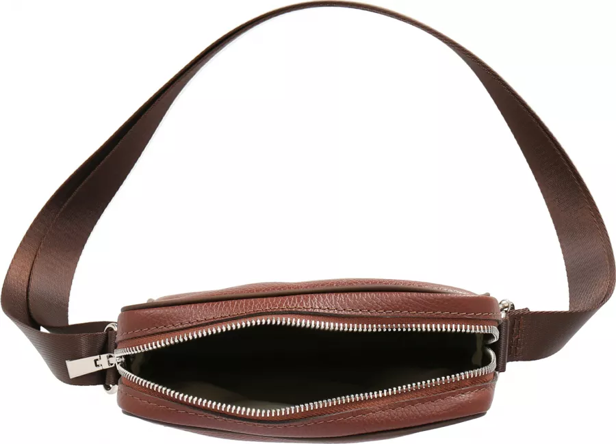 Borsete din piele naturala maro roscat model cu fermoare S05 MAGAZINUL ...