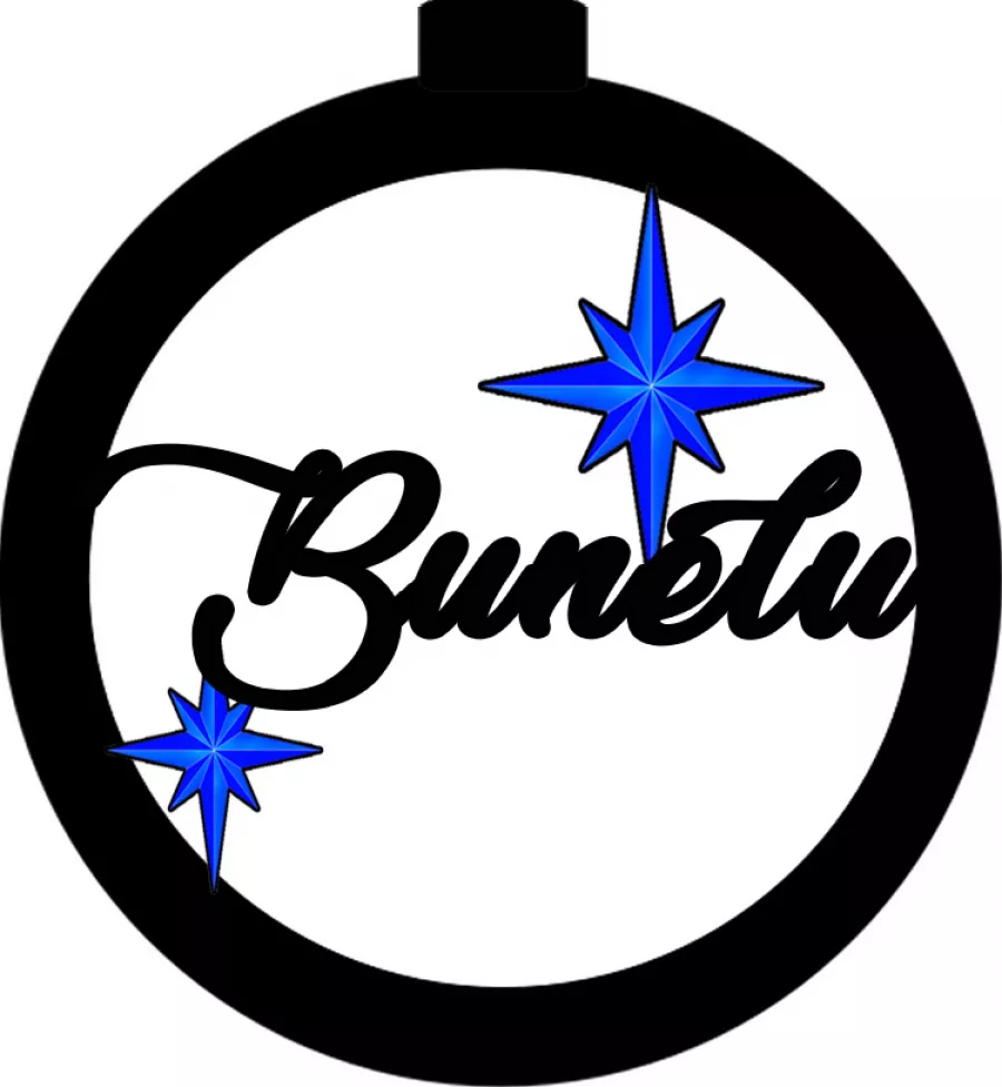 Glob de Craciun Model Stelute nume personalizat 10cm GlobStelute