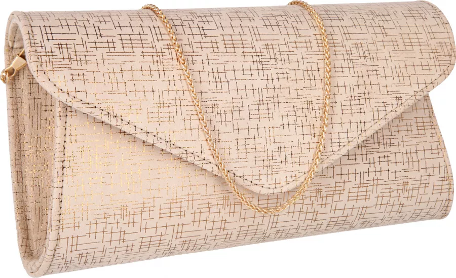 Plic elegant din piele naturala bej cu insertii aurii model 08 ...