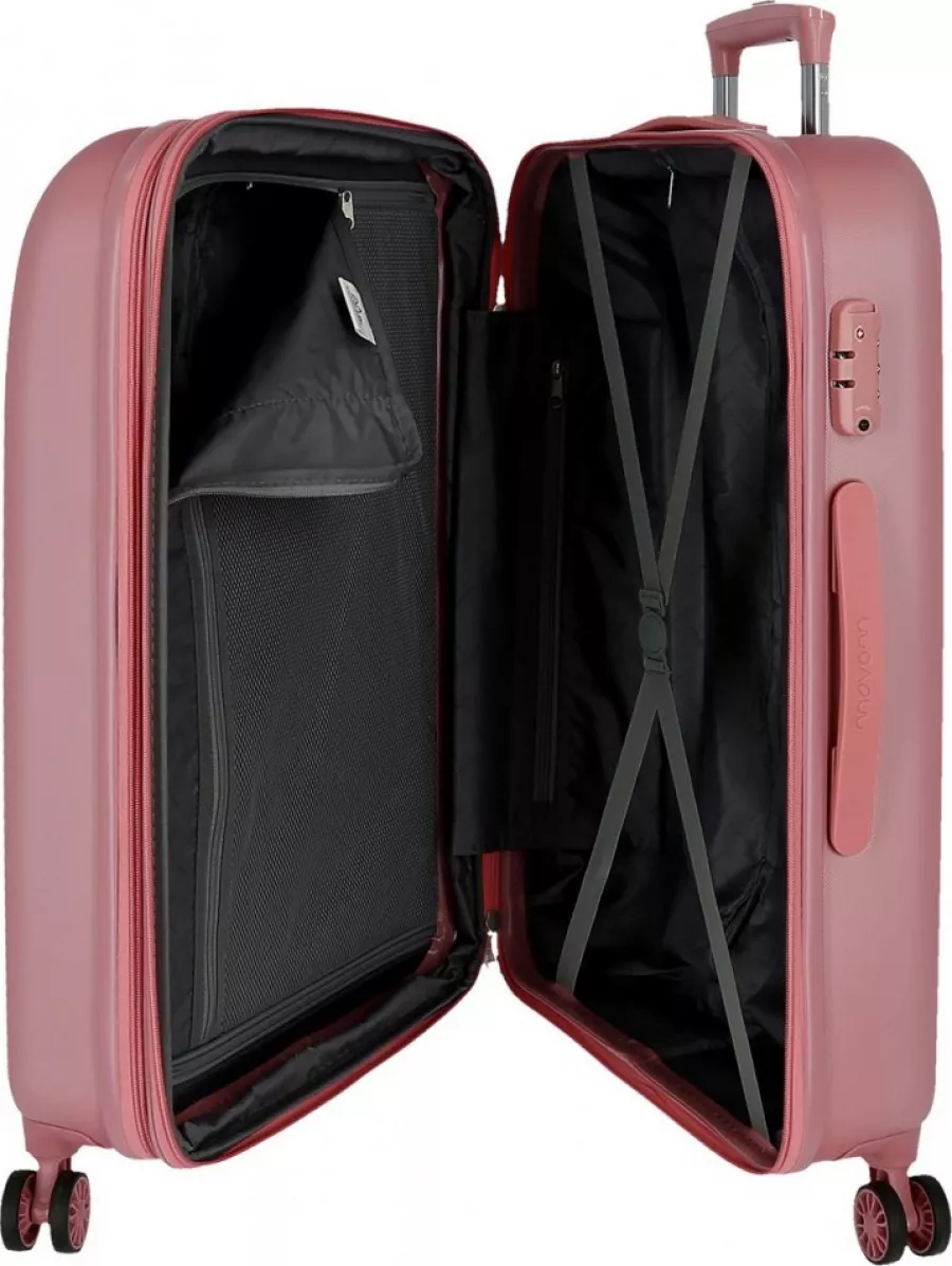 Troler ABS expandabil 70 cm 4 roti Movom Riga roz 59992.65 - domo.ro