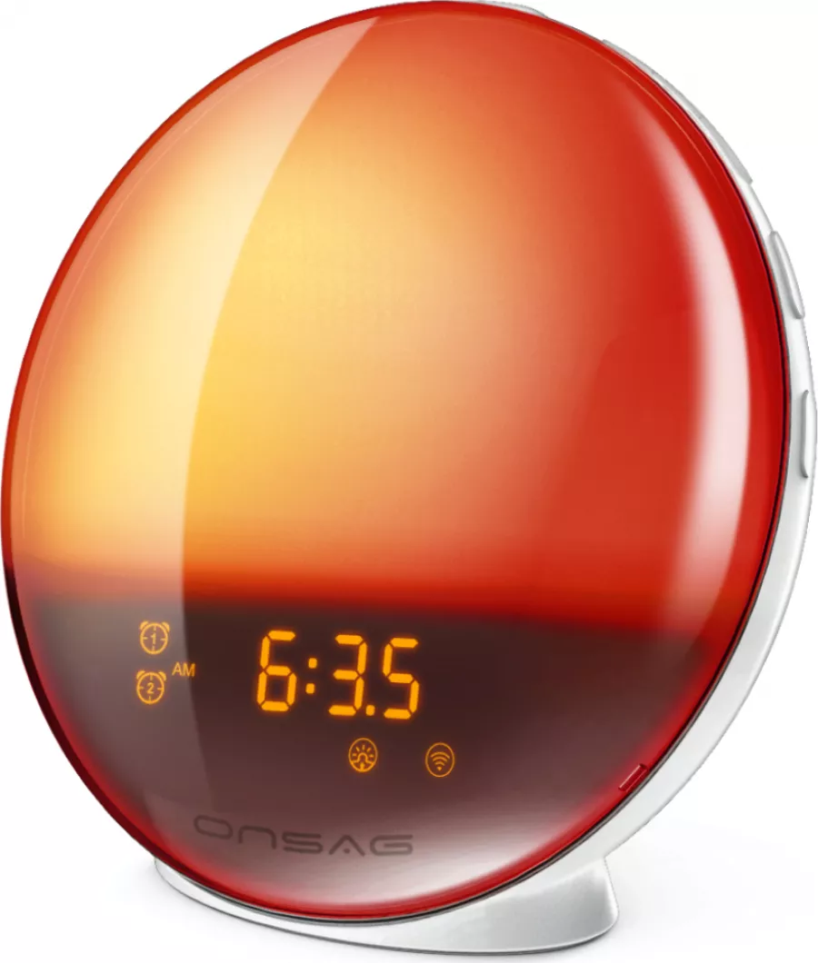 Radio FM cu ceas Onsag Rio 7 culori LED Smart Wake-up light WiFi App ...