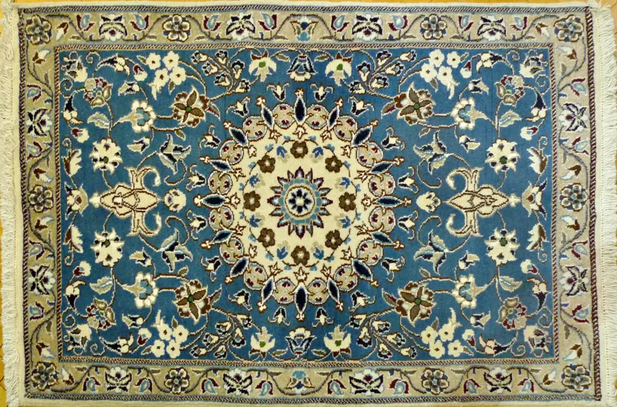 Covor manual iranian NAIN din lana pe urzeala de bumbac 230.000 noduri ...