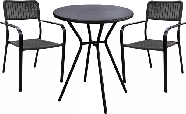 Set balcon terasa RAKI CAMPMAN masa rotunda 60xh70cm 2 scaune cu brate ...