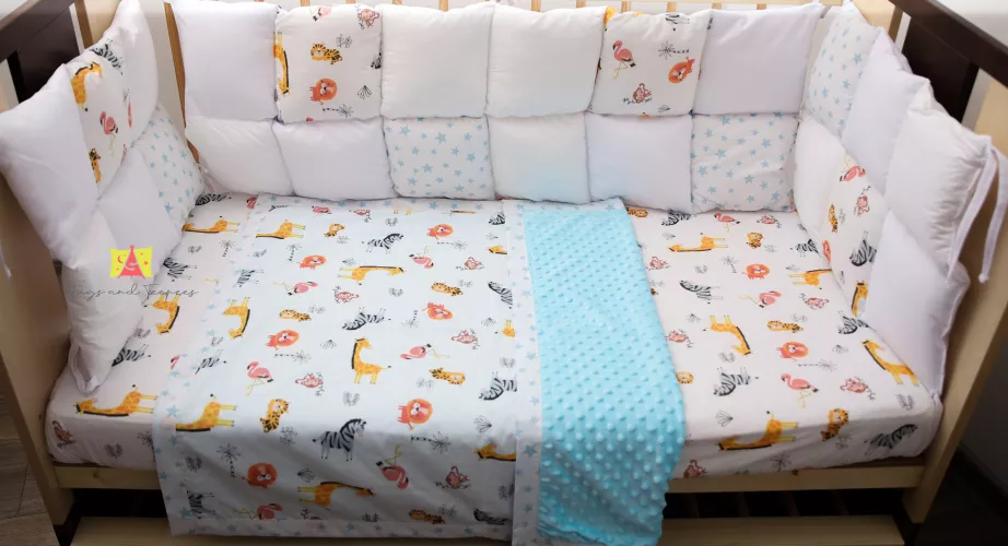 Set patut bebe aparatori patut cearceaf cu elastic si paturica model ...