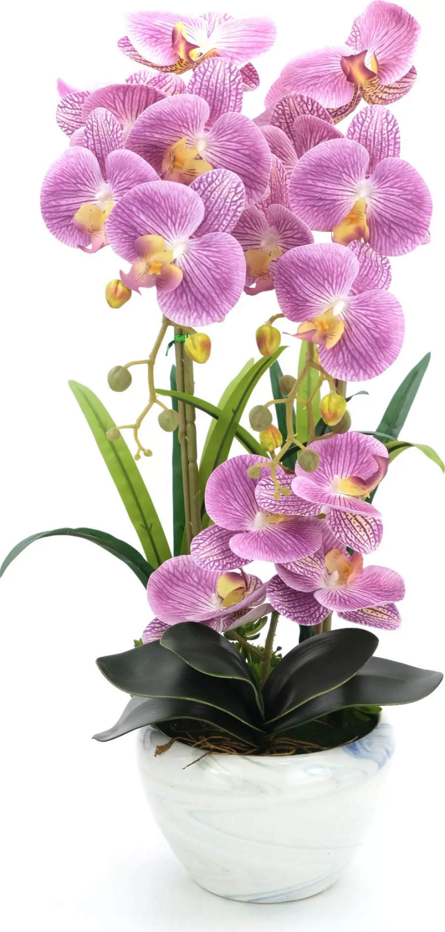 Ghiveci cu flori orhidee artificiale decorative roz 60 cm zrgm ...