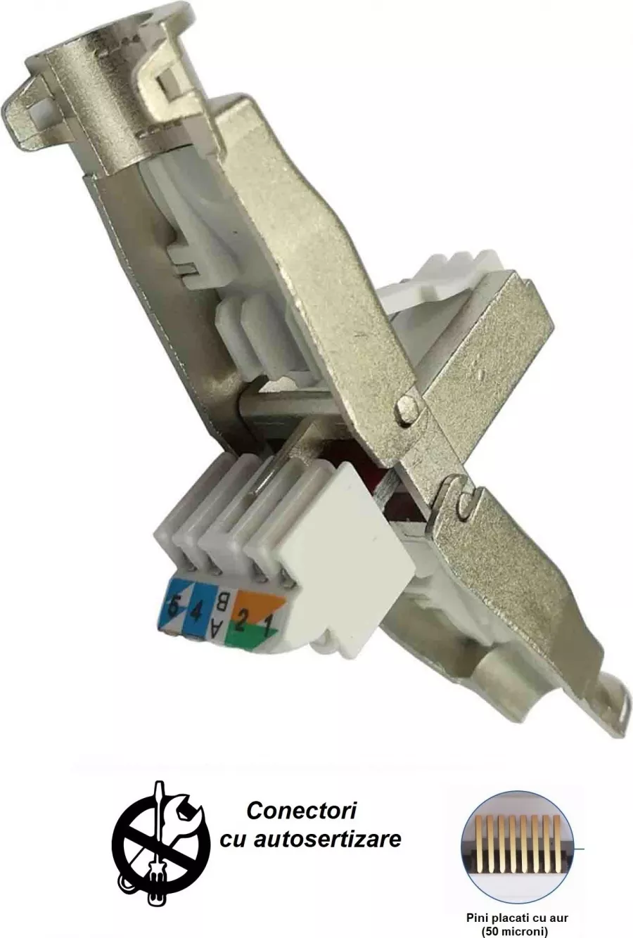 Mufa conector RJ45 LanKATT cat6A ecranata compatibilitate cu cabluri