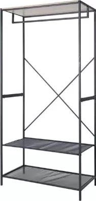 Cuier metalic cu rafturi 80x40x170 cm 3oc_044 - domo.ro