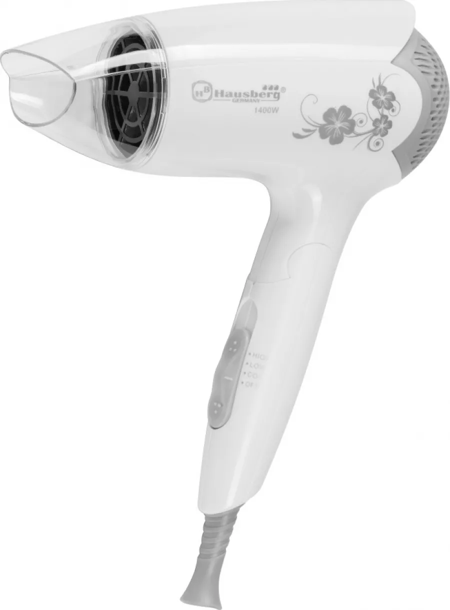 Uscator de Par Hausberg HB 25 1400 W 2 Viteze Maner Pliabil Alb hb25ab ...