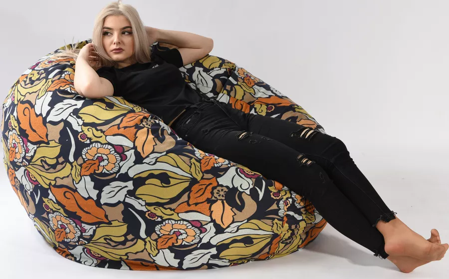 Fotoliu Puf King Size Fantasy Gama Premium Textil umplut cu fulgi de burete