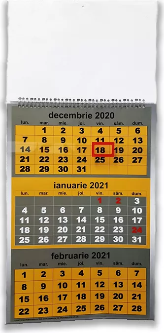 Calendar triptic de perete 2021 CT2021 - domo.ro