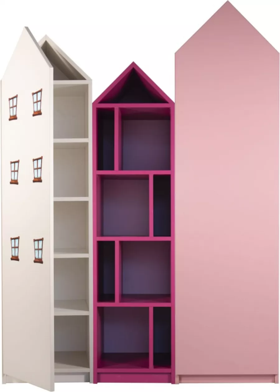 Dulap cu bara de haine Montessori pentru copii Roz deschis 173 x 47 x ...