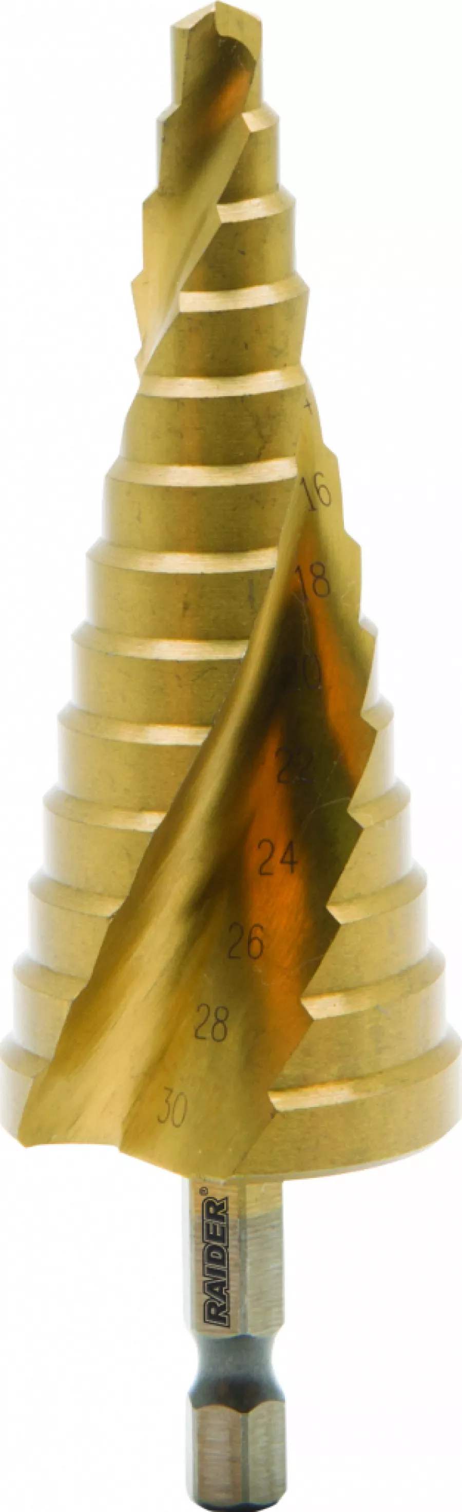 Burghiu conic in trepte Raider 150680 HEX 6-30mm 150680 - domo.ro