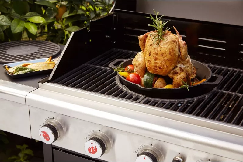 Gratar gradina pe gaz 4 arzatoare 14 kW metal cu roti deplasare 65 x 44 ...