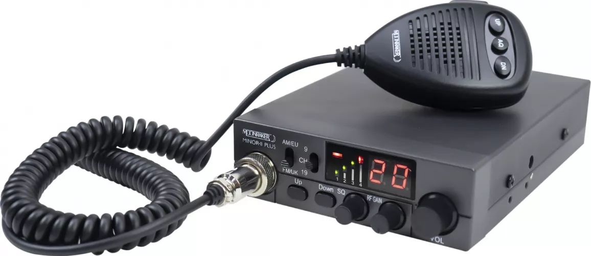 Statie radio CB Moonraker MINOR II PLUS 12V/24V AM FM 80 canele Negru ...