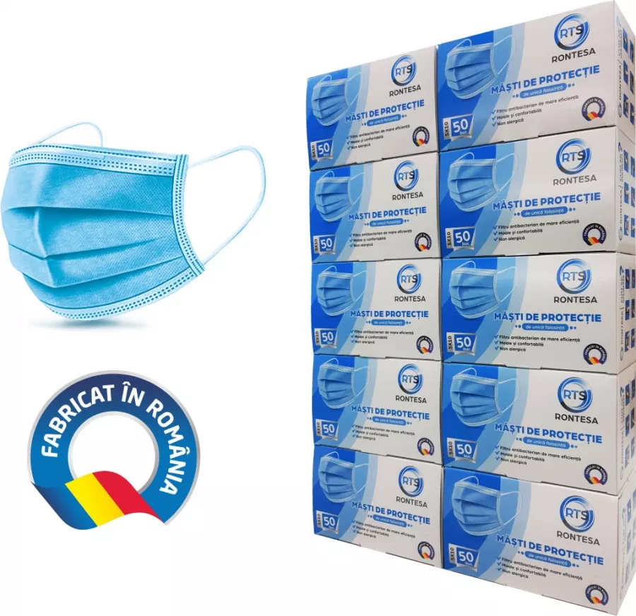 Set 10 cutii X 50 bucati Masti protectie faciala medicala tip II R de unica - domo.ro