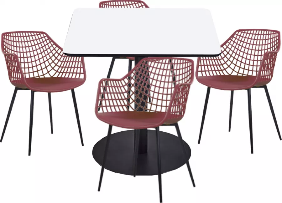 Set mobilier dining bucatarie RAKI masa patrata cu blat MDF melaminat ...