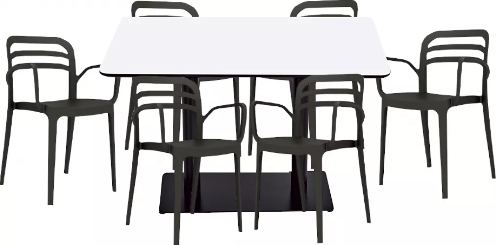 Set mobilier dining bucatarie RAKI masa dreptunghiulara cu blat MDF ...