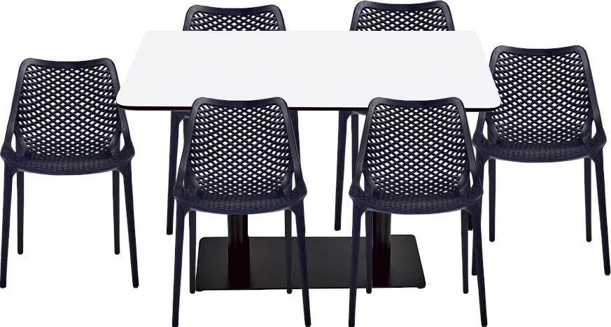 Set mobilier dining bucatarie RAKI masa dreptunghiulara cu blat MDF ...