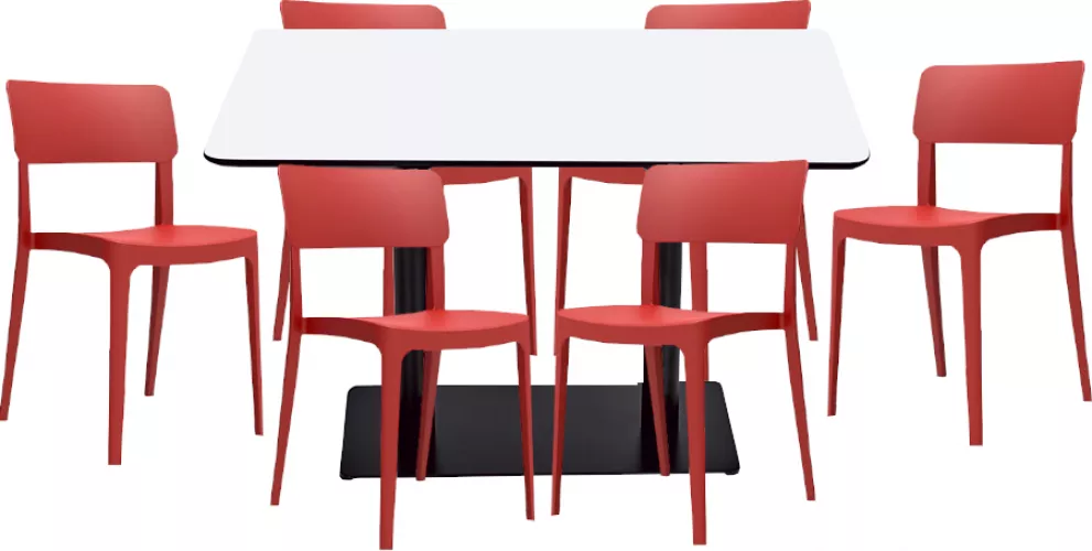 Set mobilier dining bucatarie RAKI masa dreptunghiulara cu blat MDF ...
