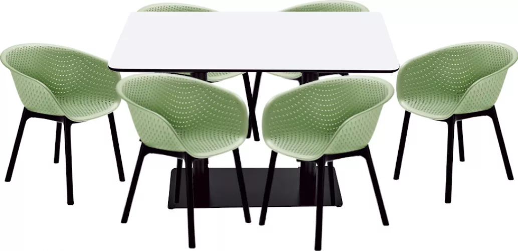 Set mobilier dining bucatarie RAKI masa dreptunghiulara cu blat MDF ...