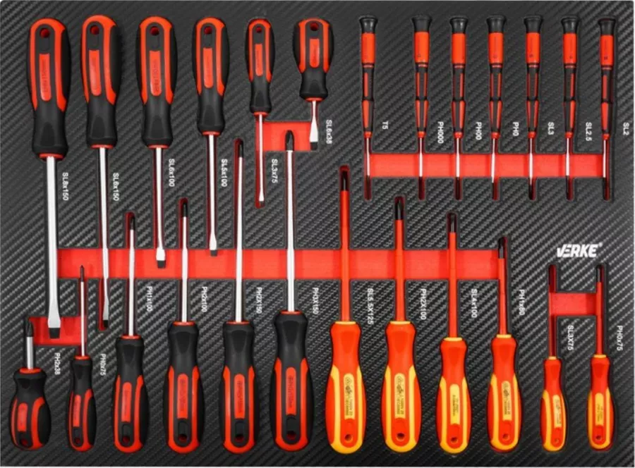 Dulap de scule VERKE echipat 7 sertare 306 piese GB7740 - domo.ro