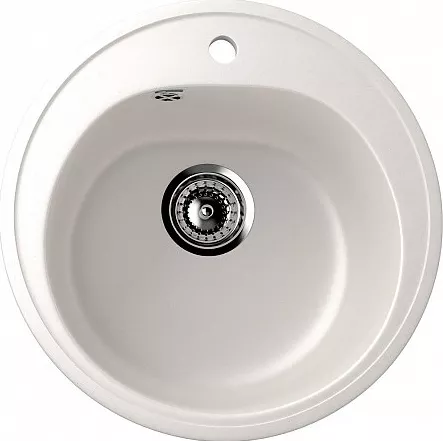 Chiuveta rotunda de bucatarie Ulgran U-101-331 Alb-Crem Compozit 4wg_1244 - domo.ro