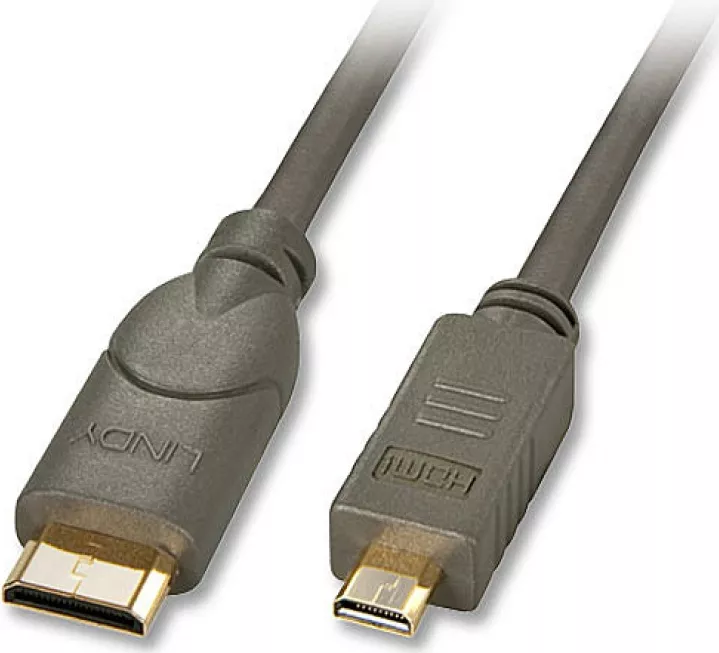 Cablu Mini HDMI - Micro HDMI Lindy l41340 0.5m Full HD Antracit l41340 ...