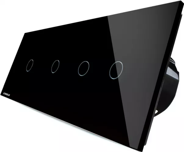 Intrerupator cu touch Livolo din sticla cu 4 intrerupatoare simple ...