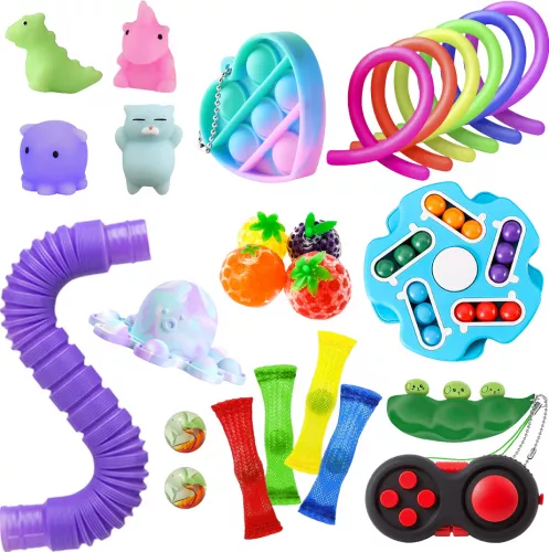 Set 26 Jucarii Zenuk and reg - Pop It Squishy Mushy Fidget Pad Marble Mesh