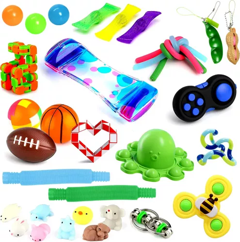 Set 31 Jucarii Zenuk and reg - Pop It Squishy Marble Mesh Spinner ...